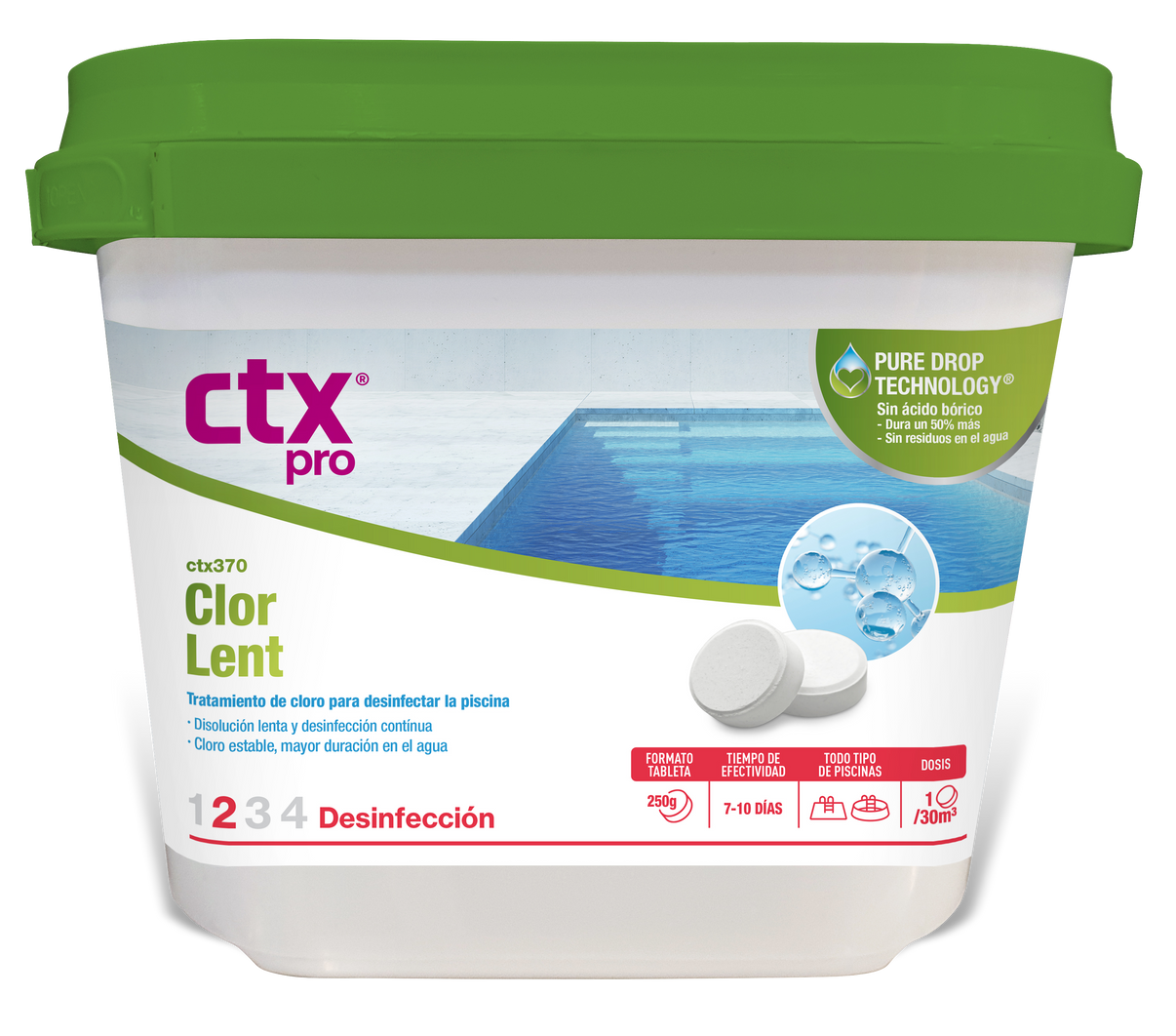 CTX-370 ClorLent Tricloro pastilhas – Carol Piscina